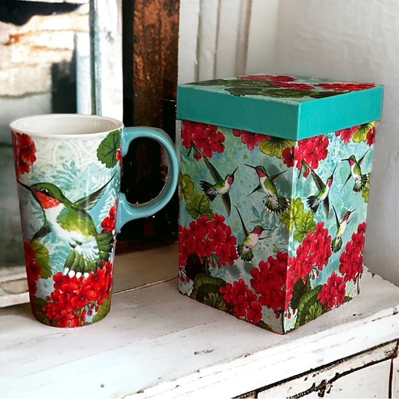 Kitchen | Tall Hummingbird Ceramic Mug With Matching Gift Box | Poshmark